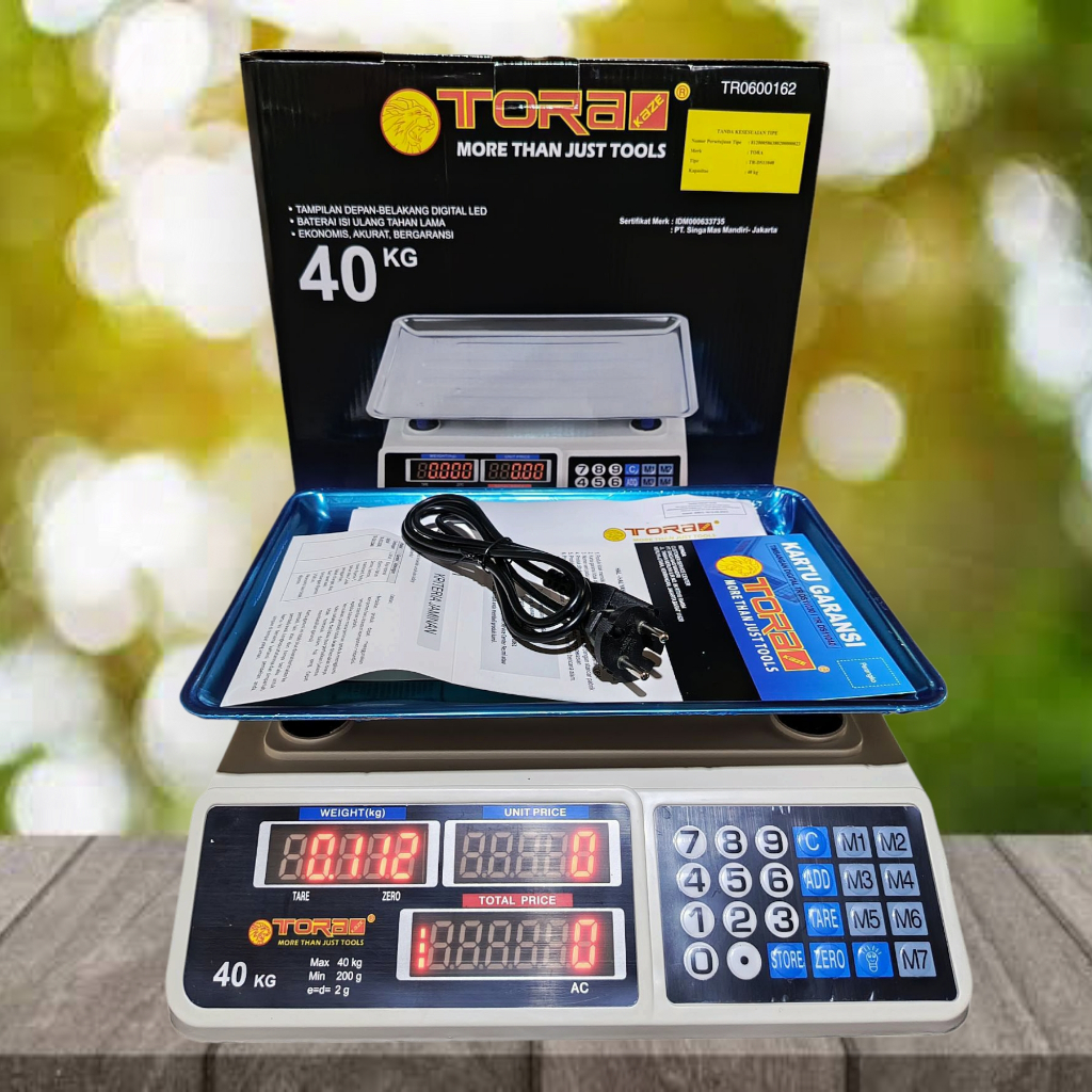 Jual TORA Timbangan Digital 40 Kg New Model G Putih - Timbangan Buah ...