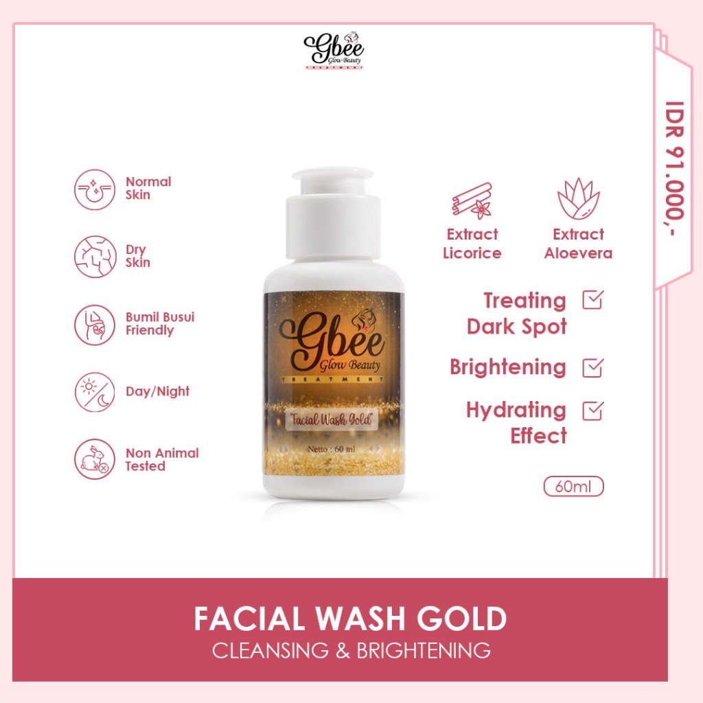 Jual Gbee Glow Beauty Facial Wash Gold 60ml - Sabun Pembersih Wajah ...