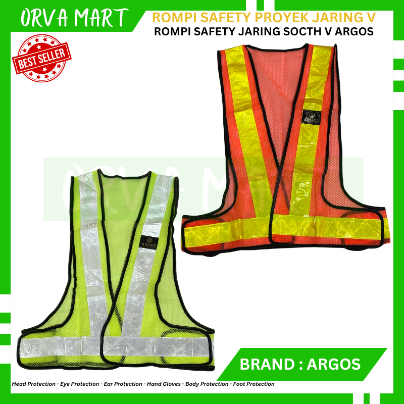 Jual Argos Rompi Safety Proyek Jaring Scoth Model V / Safety Vest Scoth ...