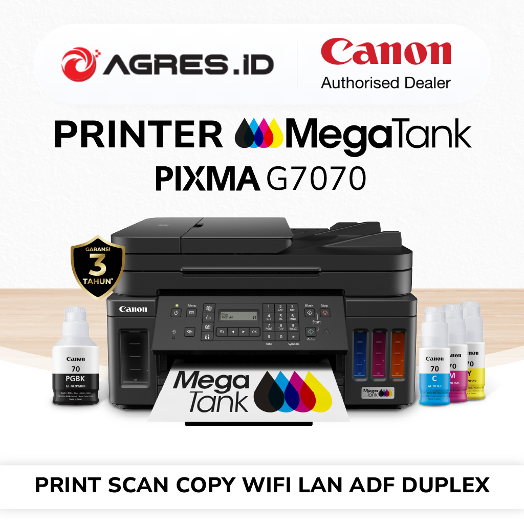 Jual Printer F4 Duplex CANON G7070 ADF LAN Wifi Print Scan Copy Fax ...