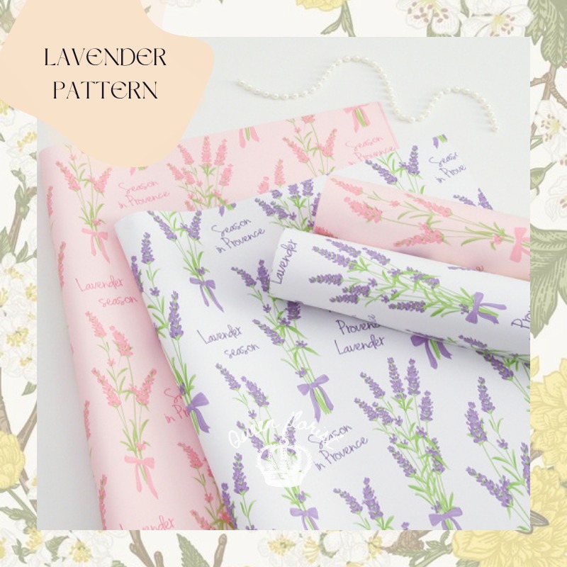 Jual LAVENDER PATTERN PAPER FLOWER WRAPPING MATTE PAPER TRANSPARENT ...