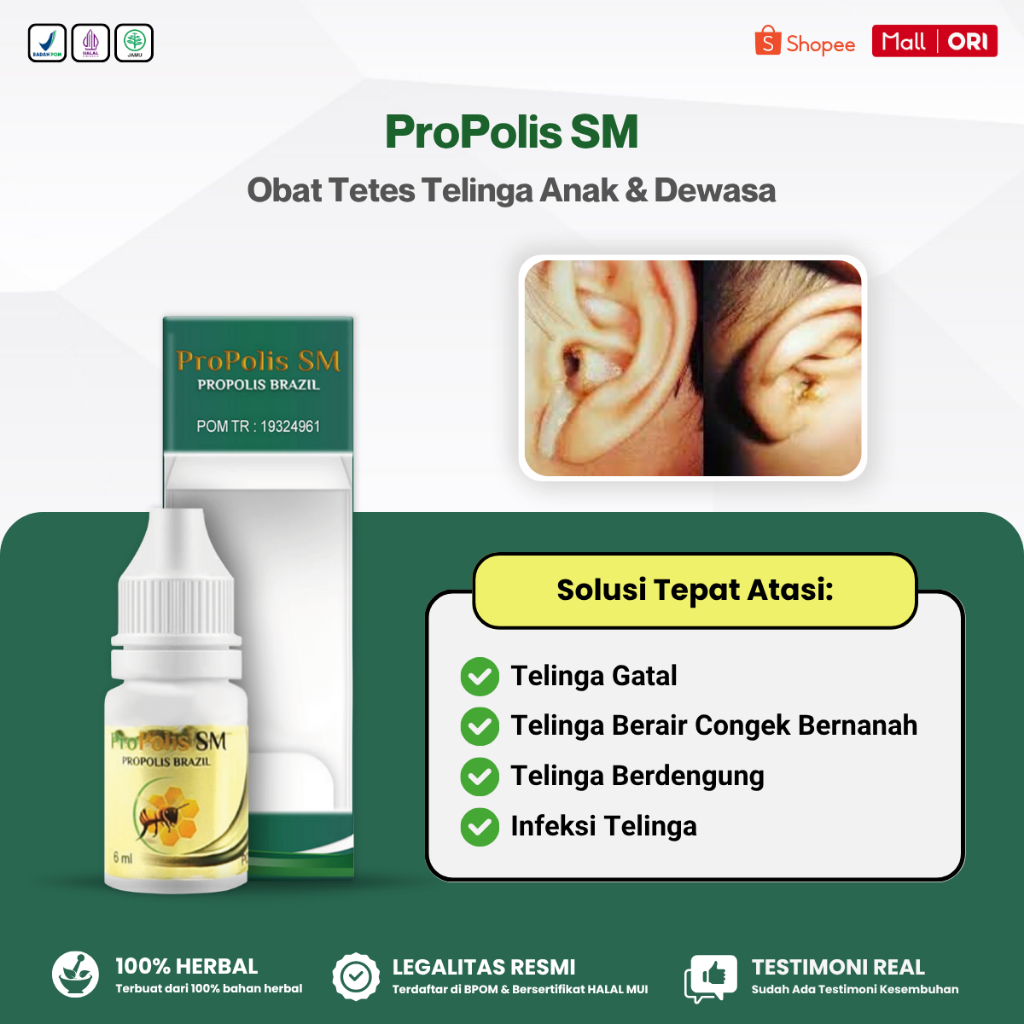 Jual Obat Tetes Telinga Berair Congek Bernanah Budeg Gatal Berdengung ...