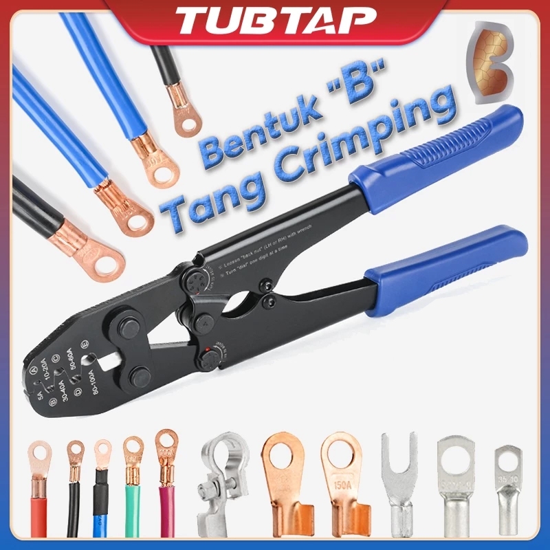 Jual TUBTAP Tang Crimping 100A Alat Crimping Kabel Baterai Multifungsi, untuk Kabel 4-30 mm² dan ...
