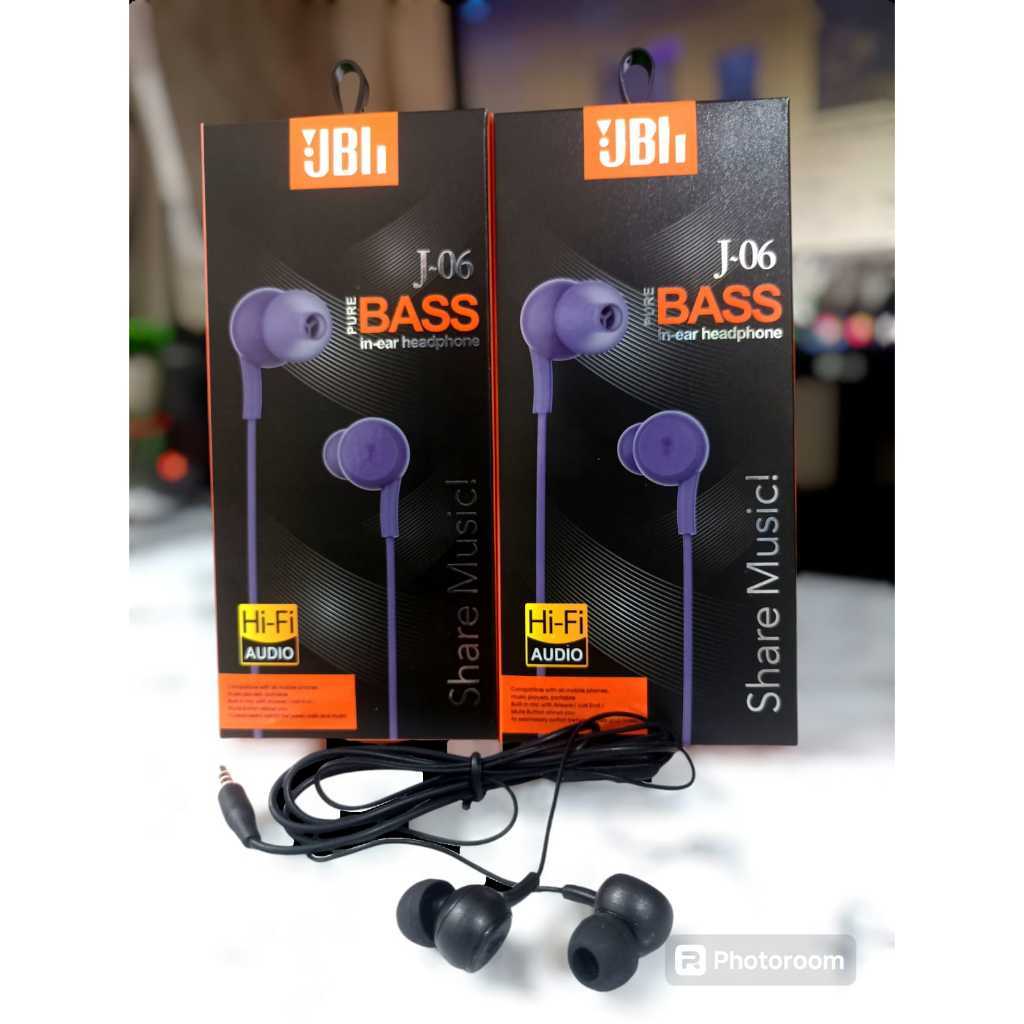 Jual HF Handsfree | JBL J-06 | Super Bass ORI + Witch Mic | Shopee ...