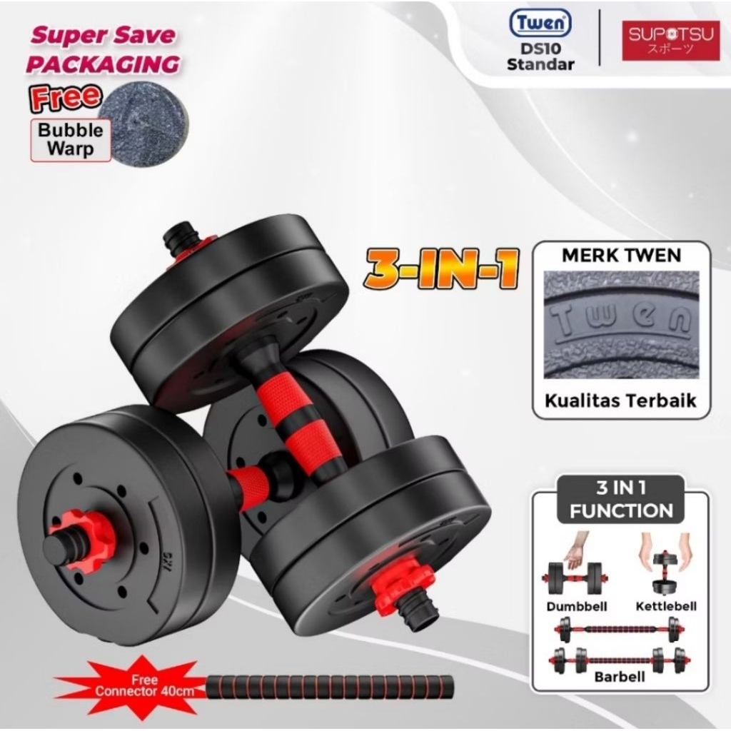 Jual Dumbell barbell alat fitness multifungsi 20kg adjustable | Shopee ...