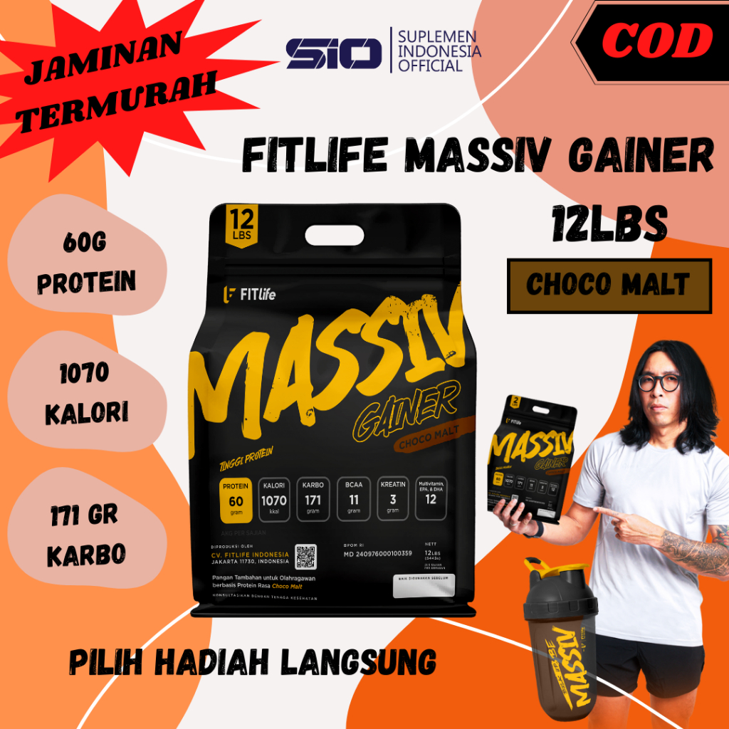 Jual FITLIFE MASSIV Gainer 12LBS 12 lbs 5400 Gram (Mpro Upgraded ...