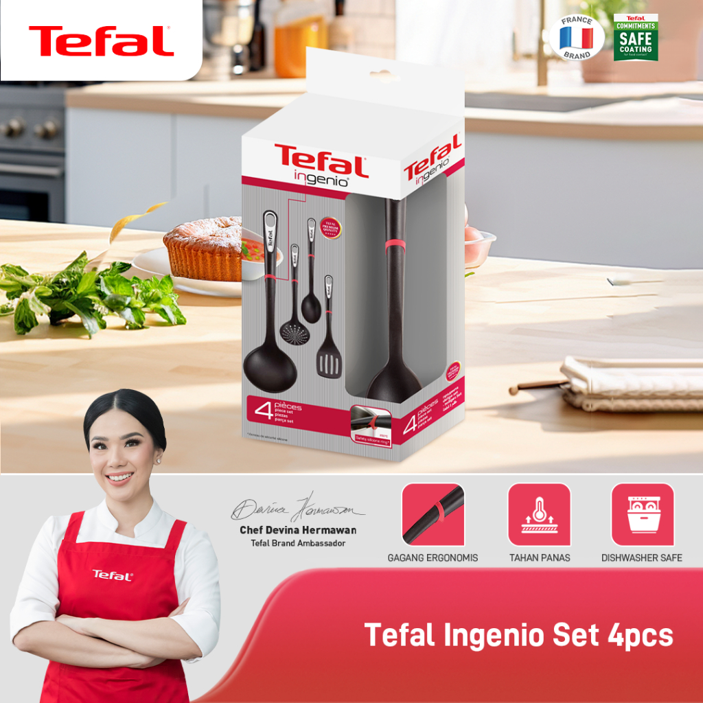 Jual Tefal Ingenio Premium Set 4 PCS Kitchen Tools / Spatula / Sendok ...