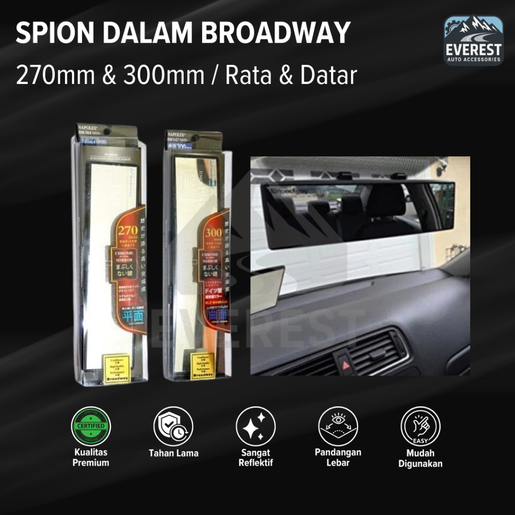 Jual SPION TENGAH DALAM MOBIL MERK BROADWAY – 270 MM / 300 MM | RATA ...