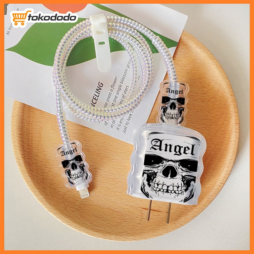 Jual Case Charger Gelombang Bergambar Motif Angel Hitam 18/20W Untuk ...