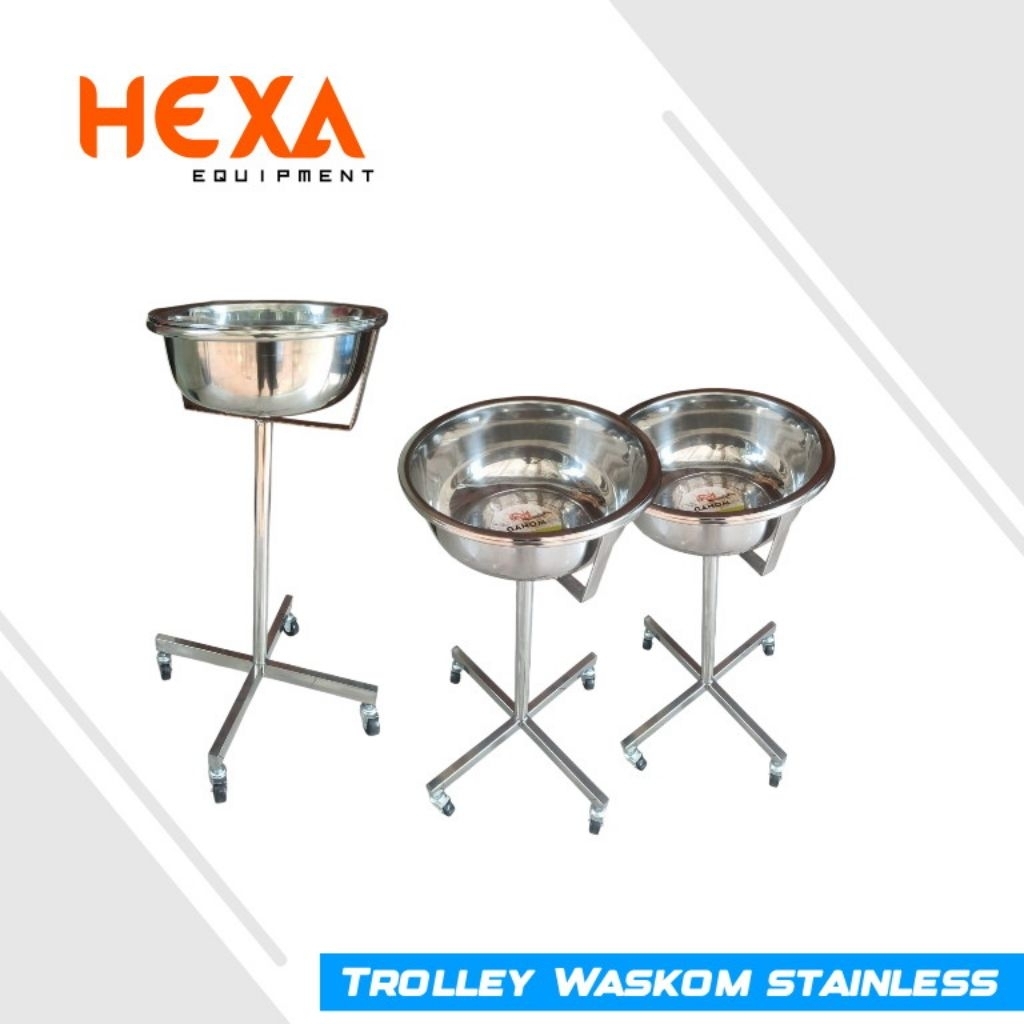 Jual Trolley Waskom Standing Waskom Medis Single STAINLESS STEEL ...