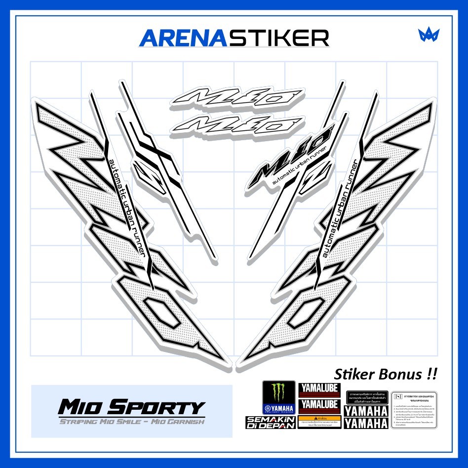 Jual Motif MS61c Stiker Motor Mio Sporty Smile Urban Sticker Striping ...