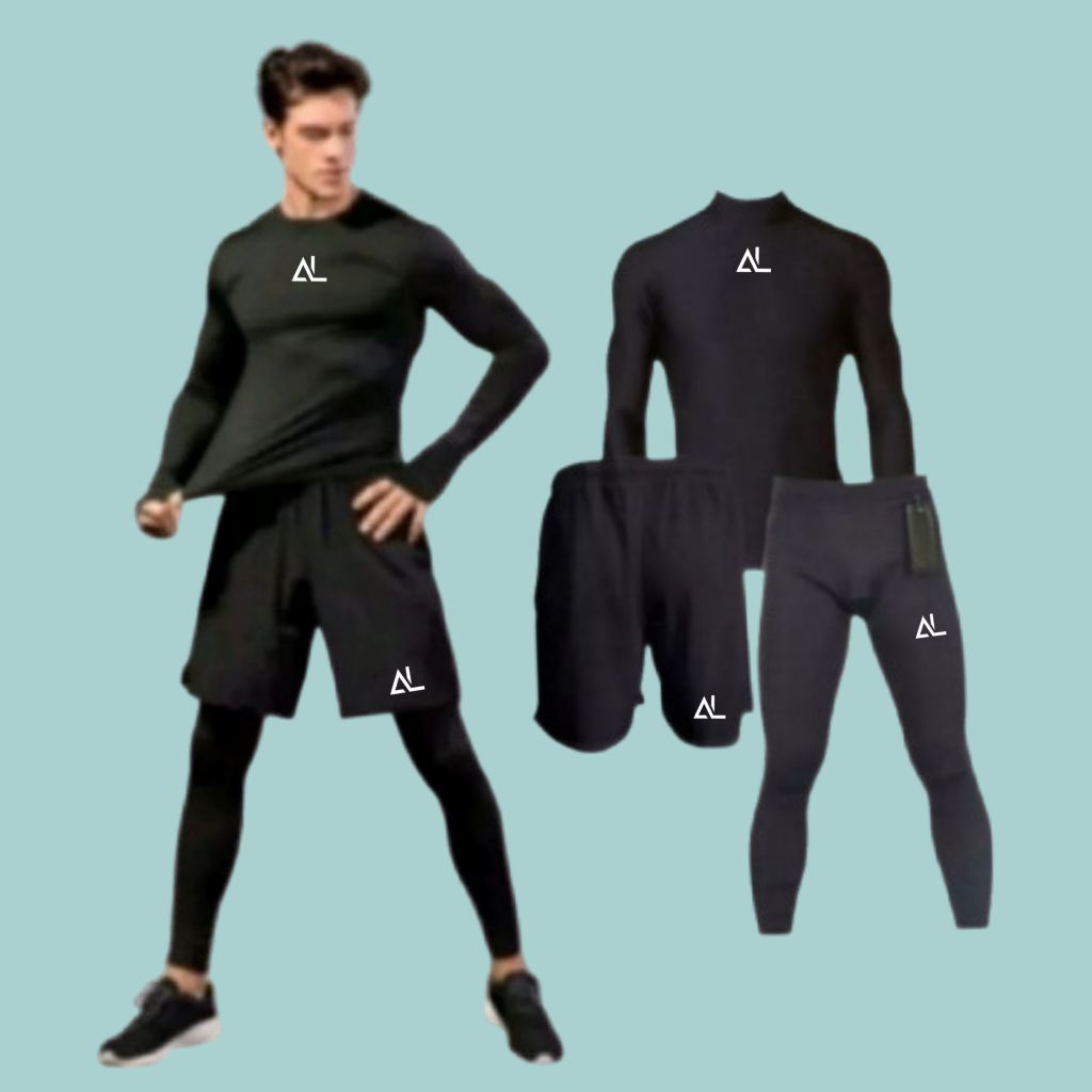 Jual FULL SET - Stelan Olahraga Pria Baju Manset Baselayer Legging ...