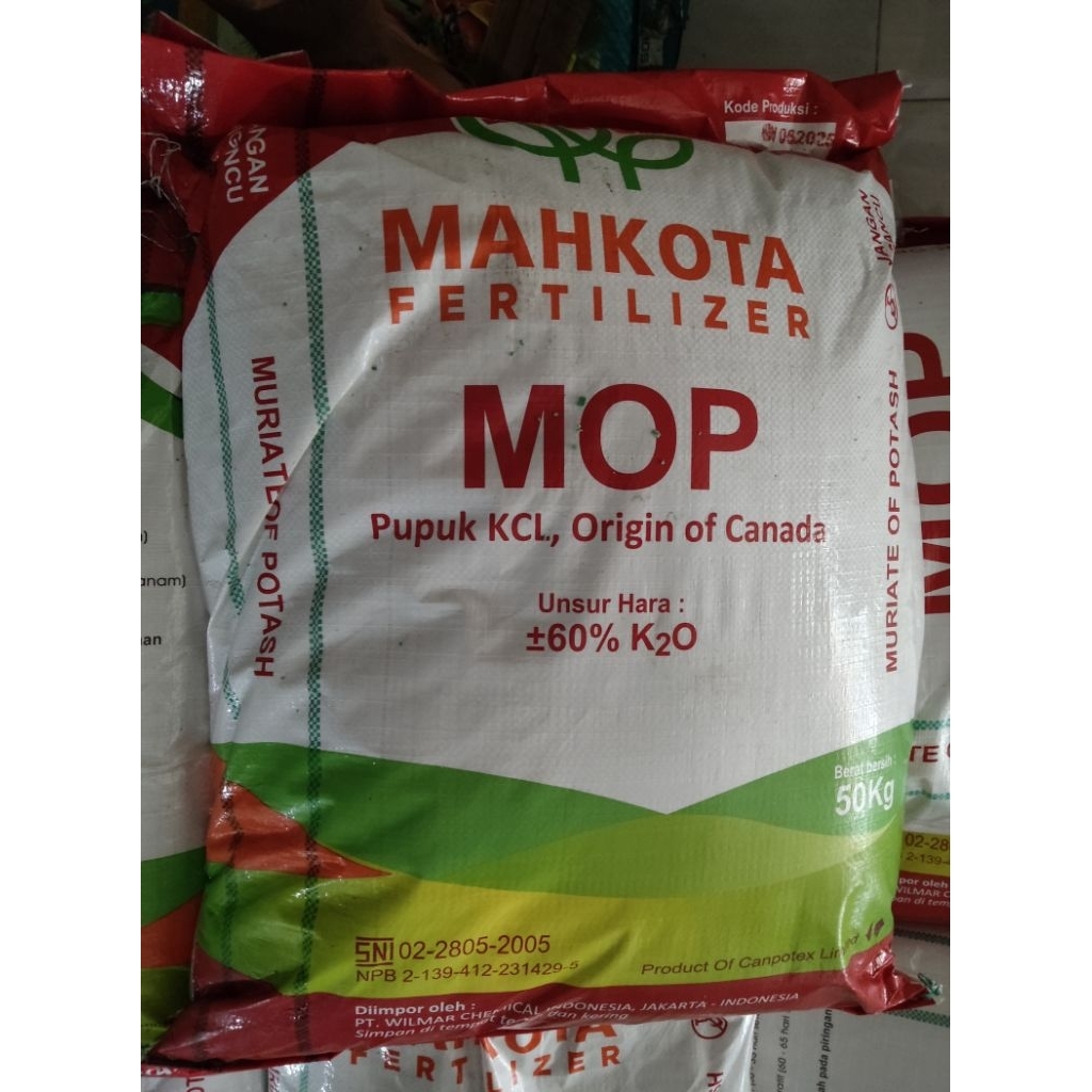 Jual Pupuk KCL MOP MAHKOTA | Kalium (K2O) Khlorida | Kemasan 50 kg ...