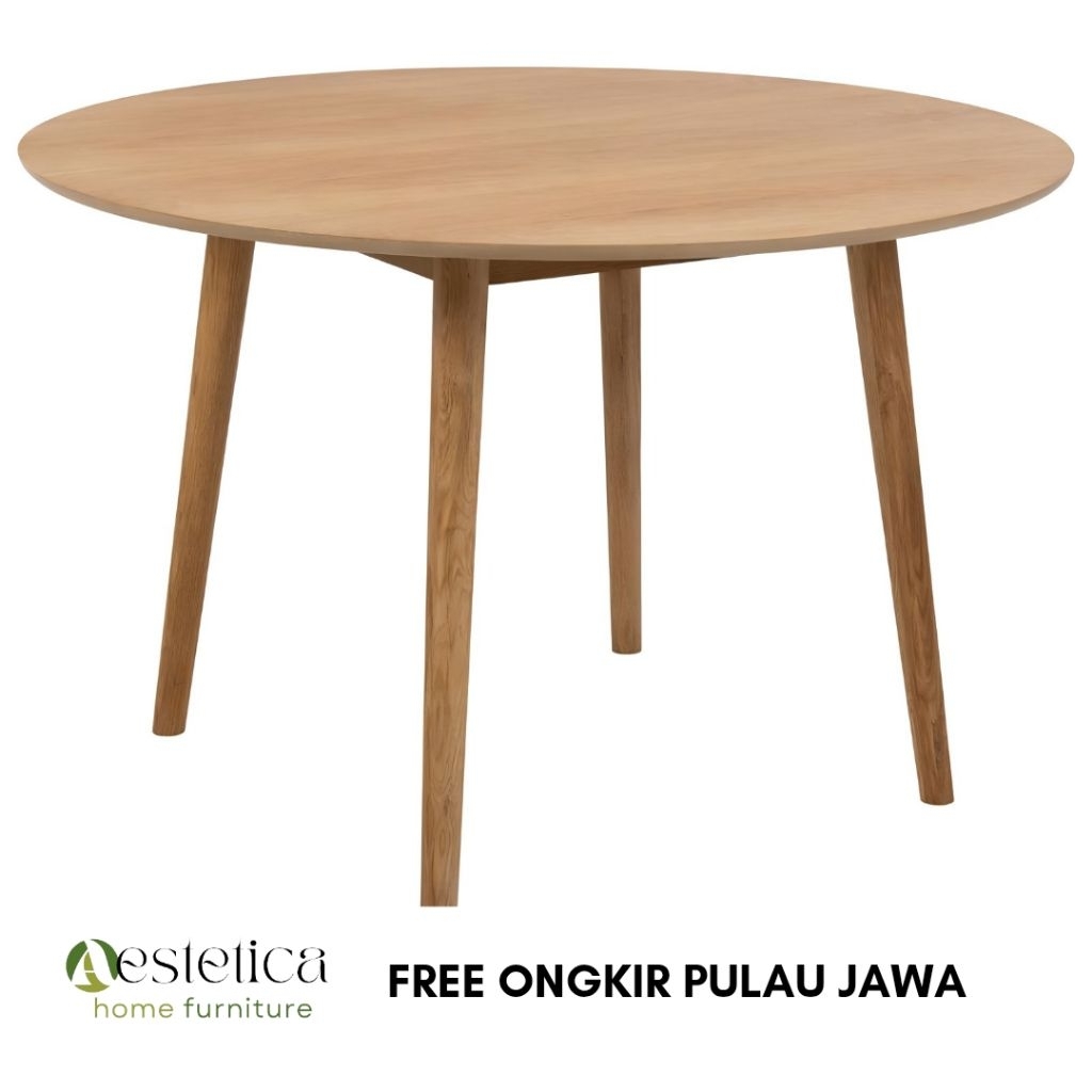 Jual (FREE ONGKIR JAWA) MEJA MAKAN KAYU BULAT /MEJA BULAT KAYU / NAGINI ...
