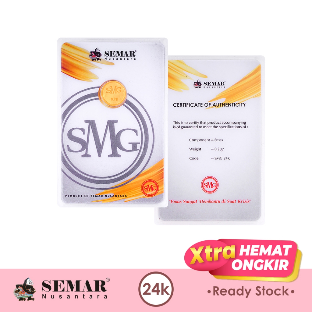Jual Logam Mulia SMG Gold Press 0.2gram Emas Batangan Semar Nusantara ...