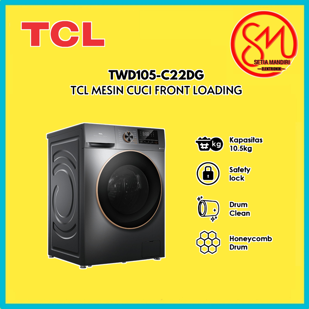 Jual TCL Mesin Cuci Front Loading 7 & 10 KG Inverter Wash & Dry Washing ...