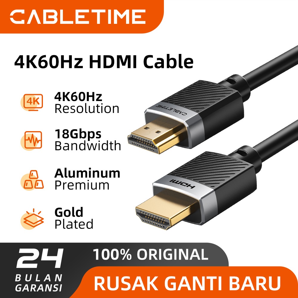 Jual CABLETIME Kabel HDMI Male to Male 2.0 Ultra HD 4K 1080p HDR ARC ...