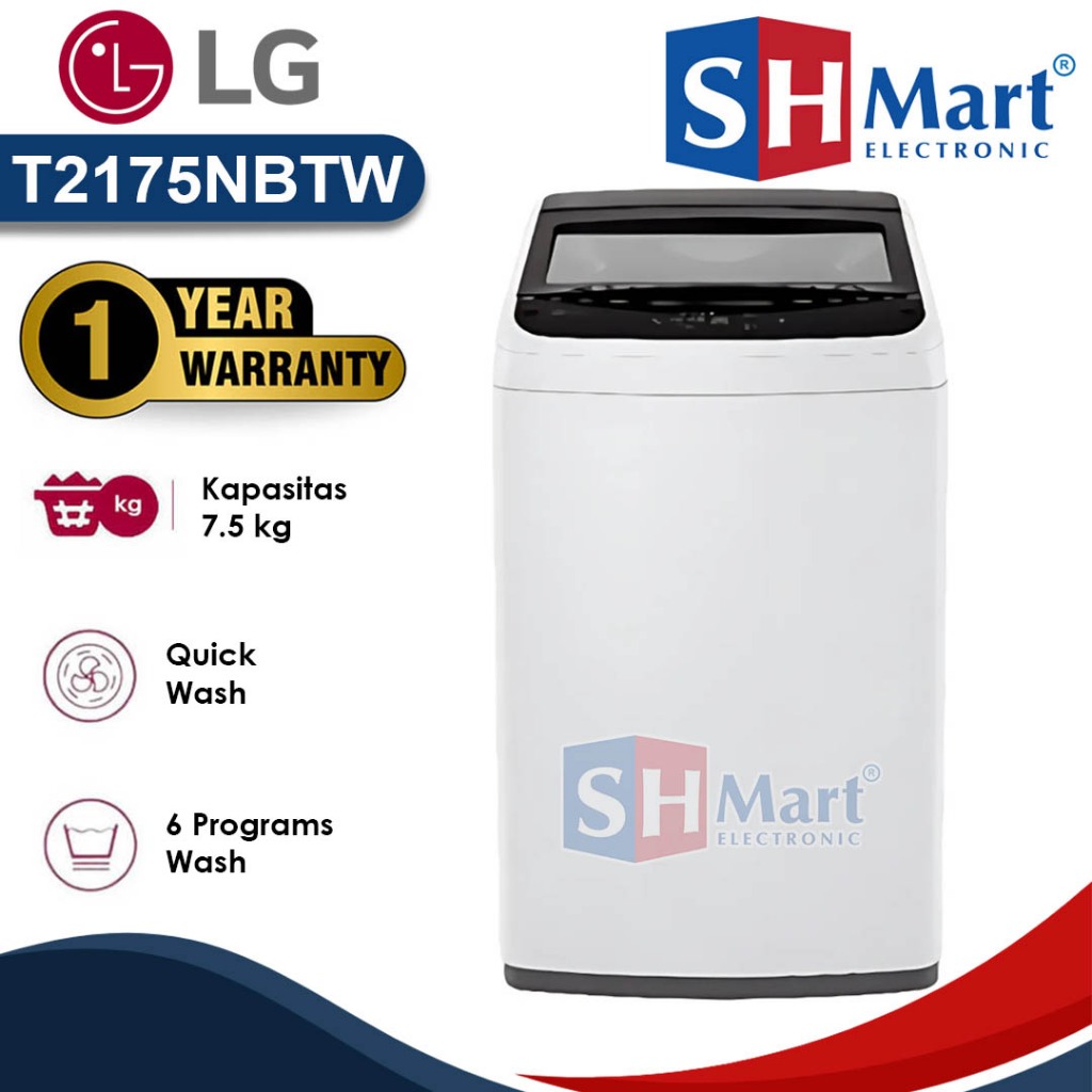 Jual MESIN CUCI LG 1 TABUNG 7 KG TOP LOADING T2175NBTW / 2175NBTW NON ...