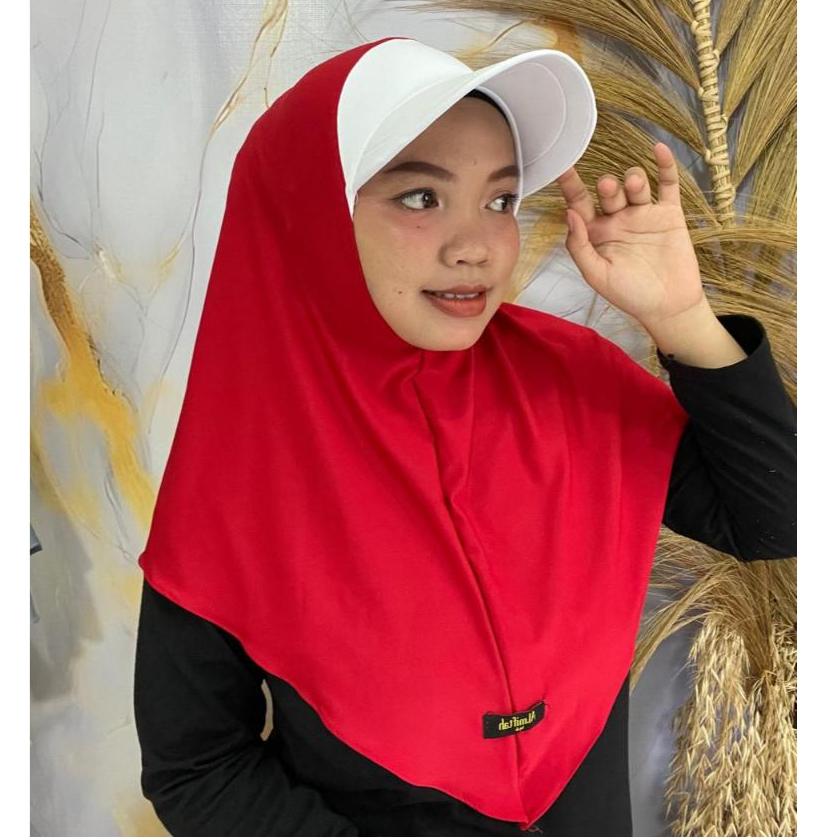 Jual almiftah - hijab sport topi merah putih spesial hari kemerdekaan/jiltop cocok buat 17 ...