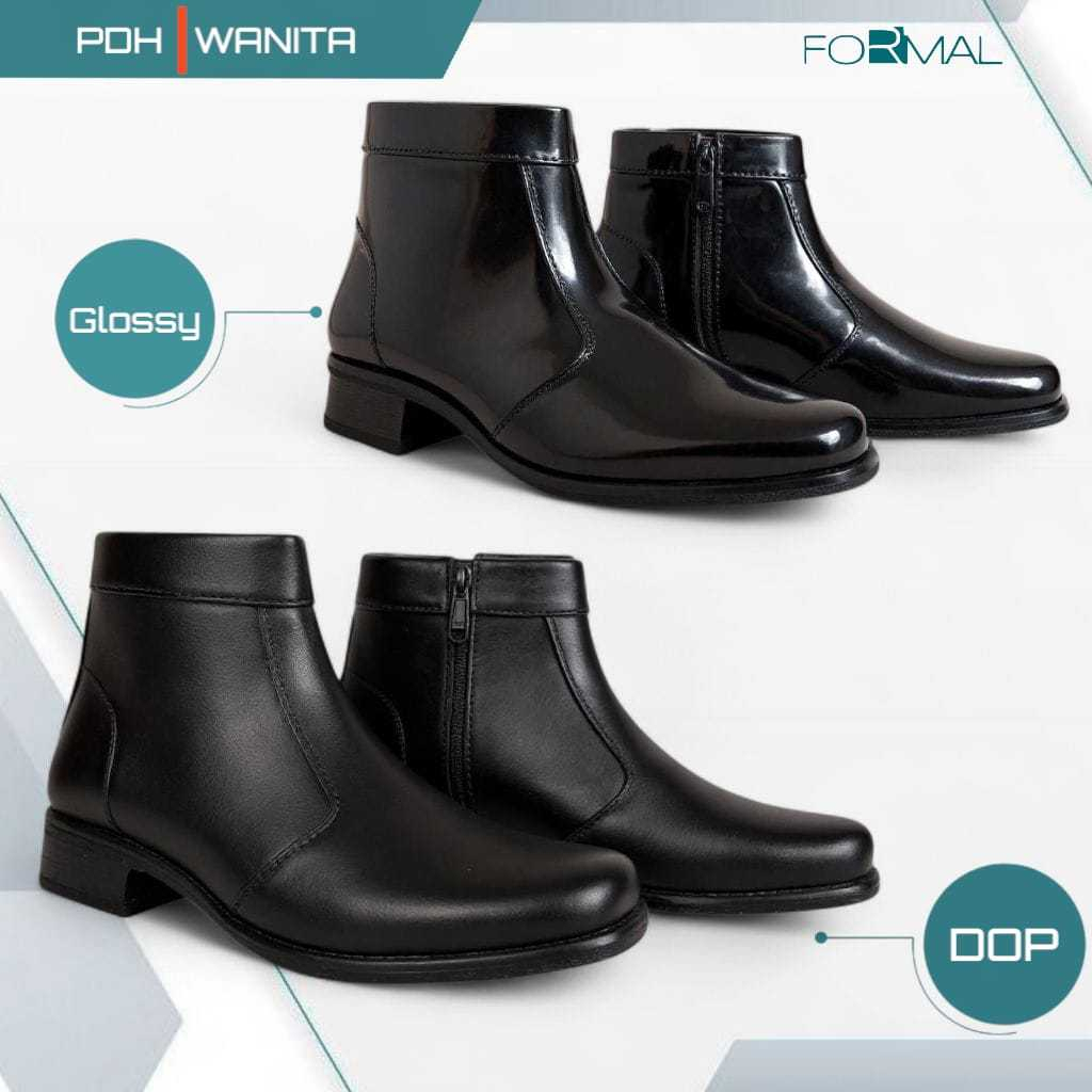 Jual Sepatu Pdh Wanita Dinas Kerja Polwan Secwan Kantoran Hitam Kilap ...