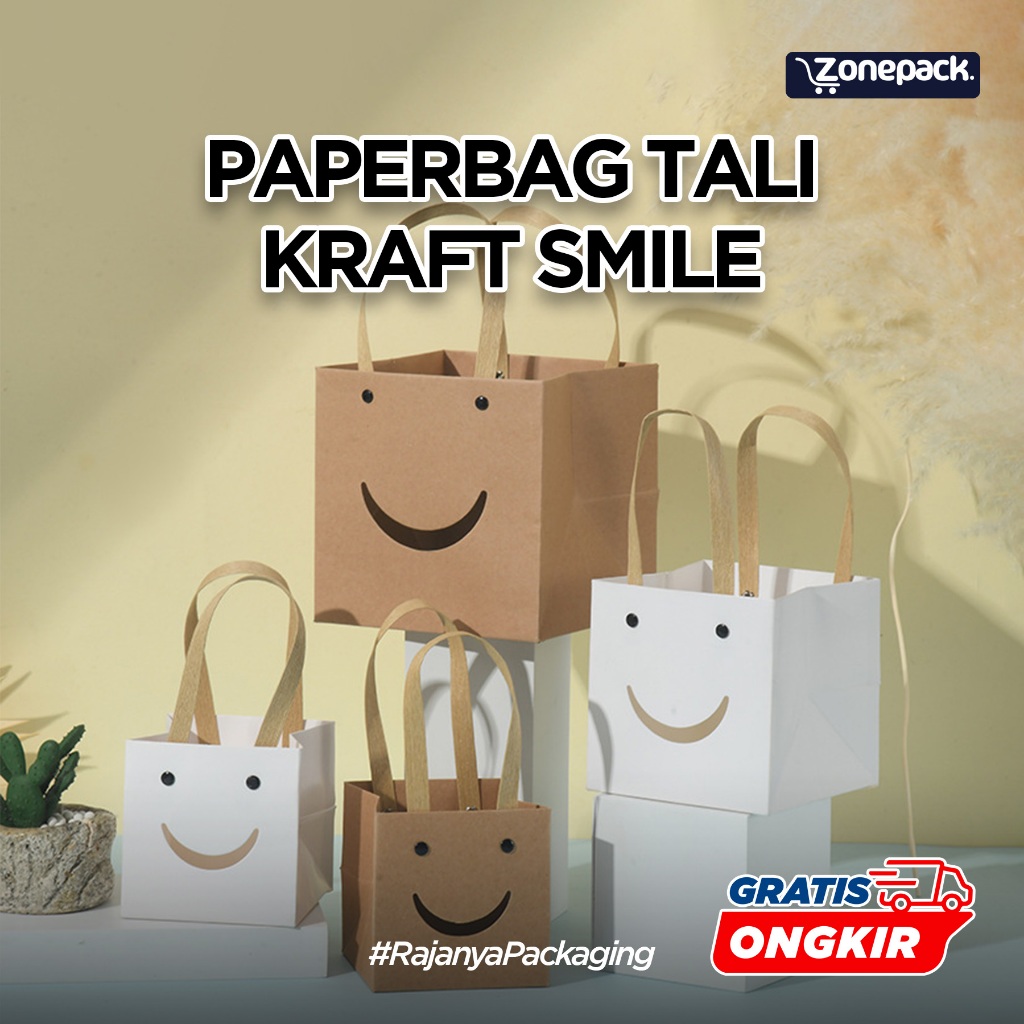 Jual Paper bag Kraft Smile | Tas Kertas Model Smile | Paper Bag Kado ...