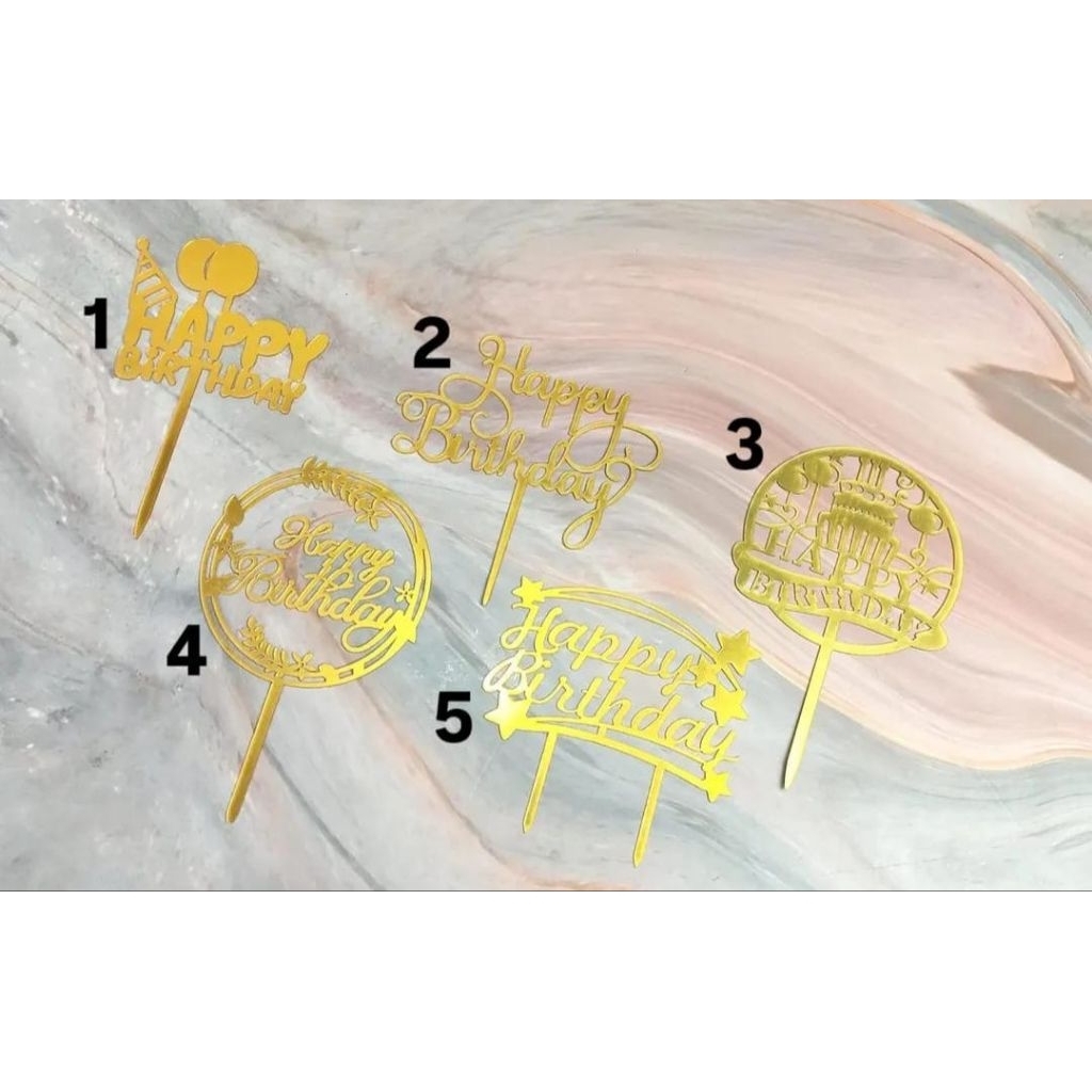Jual Topper Happy Birthday / Topper Ulang Tahun / Toper Kue HBD Happy ...