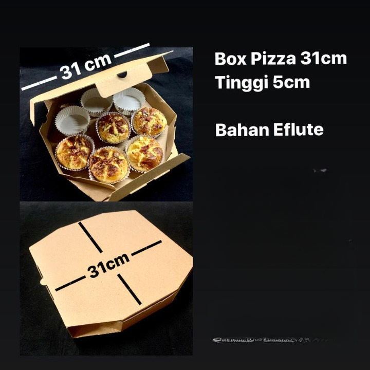 Jual Box Pizza 31cm Polos Tinggi 5cm Box Makanan Pizza Bulat Isi 10 pcs ...