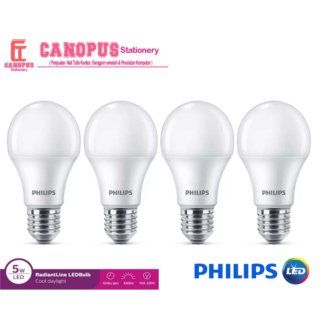 Jual Lampu LED Philips 5 Watt Murah boleh satuan atau beli 1 pak ...