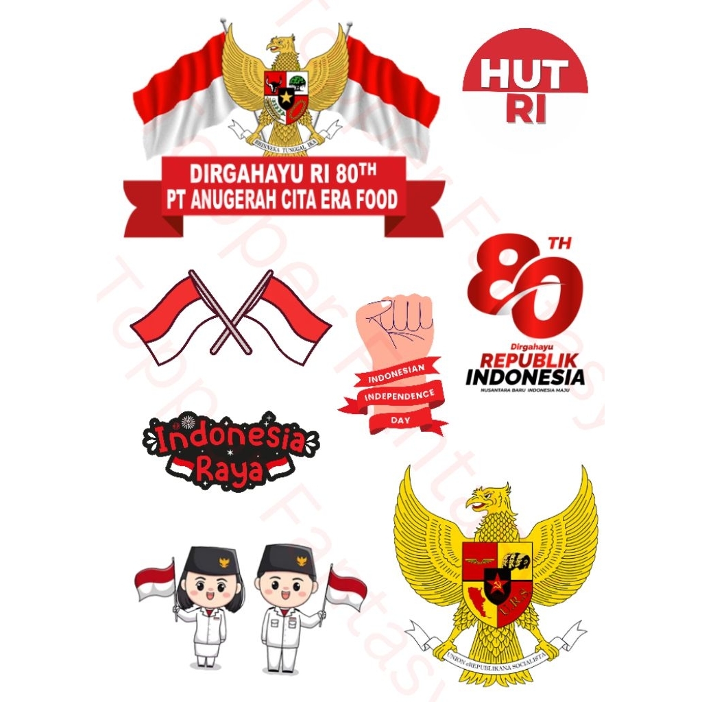 Jual Topper KEMERDEKAAN INDONESIA | Hiasan TUMPENG Tema DIRGAHAYU ...