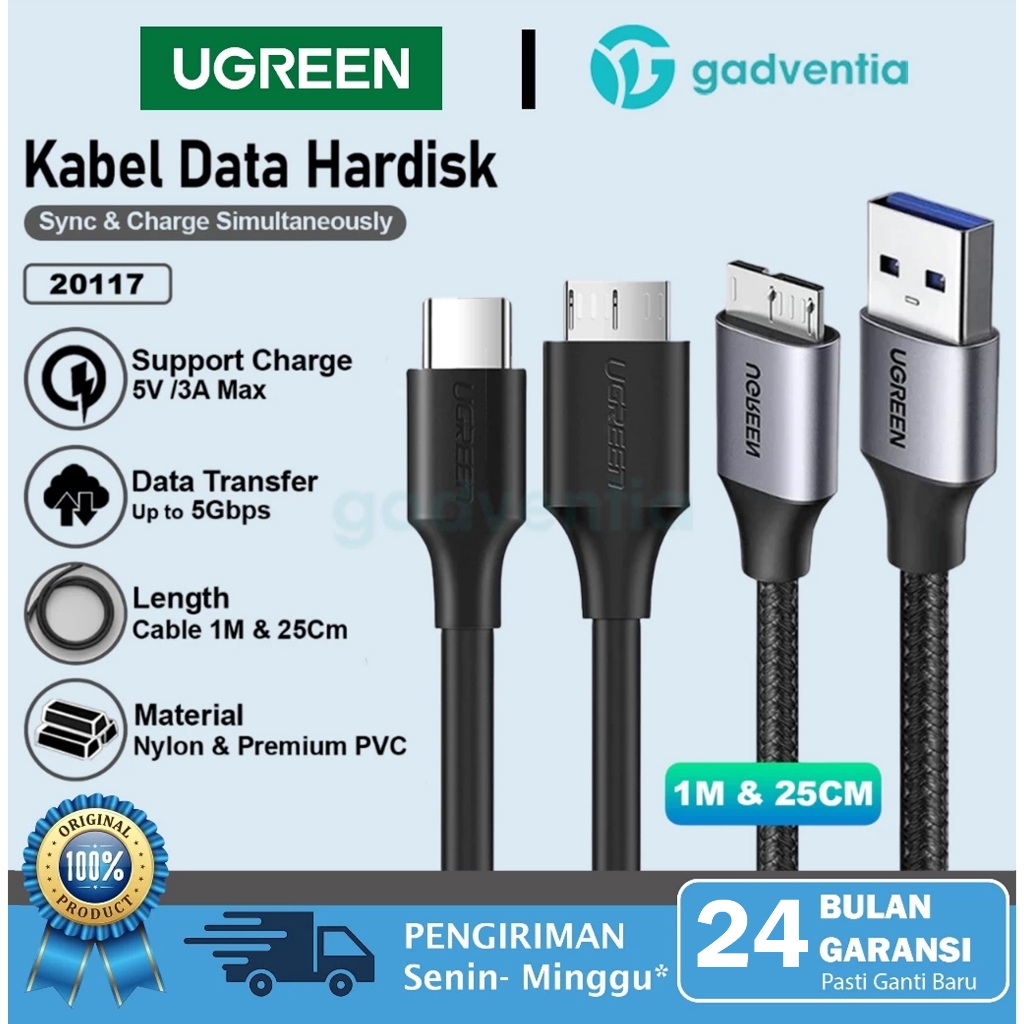 Jual UGREEN Kabel Data HDD Harddisk External USB To Micro USB B 3.0 ...