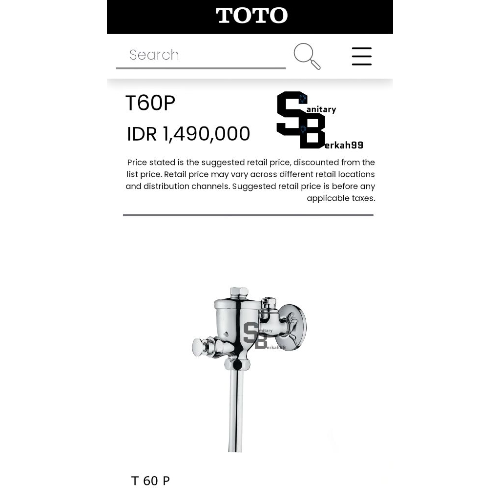 Jual Push Kran Toto Urinal Original| Push Kran T60RN | Push Kran T60P ...