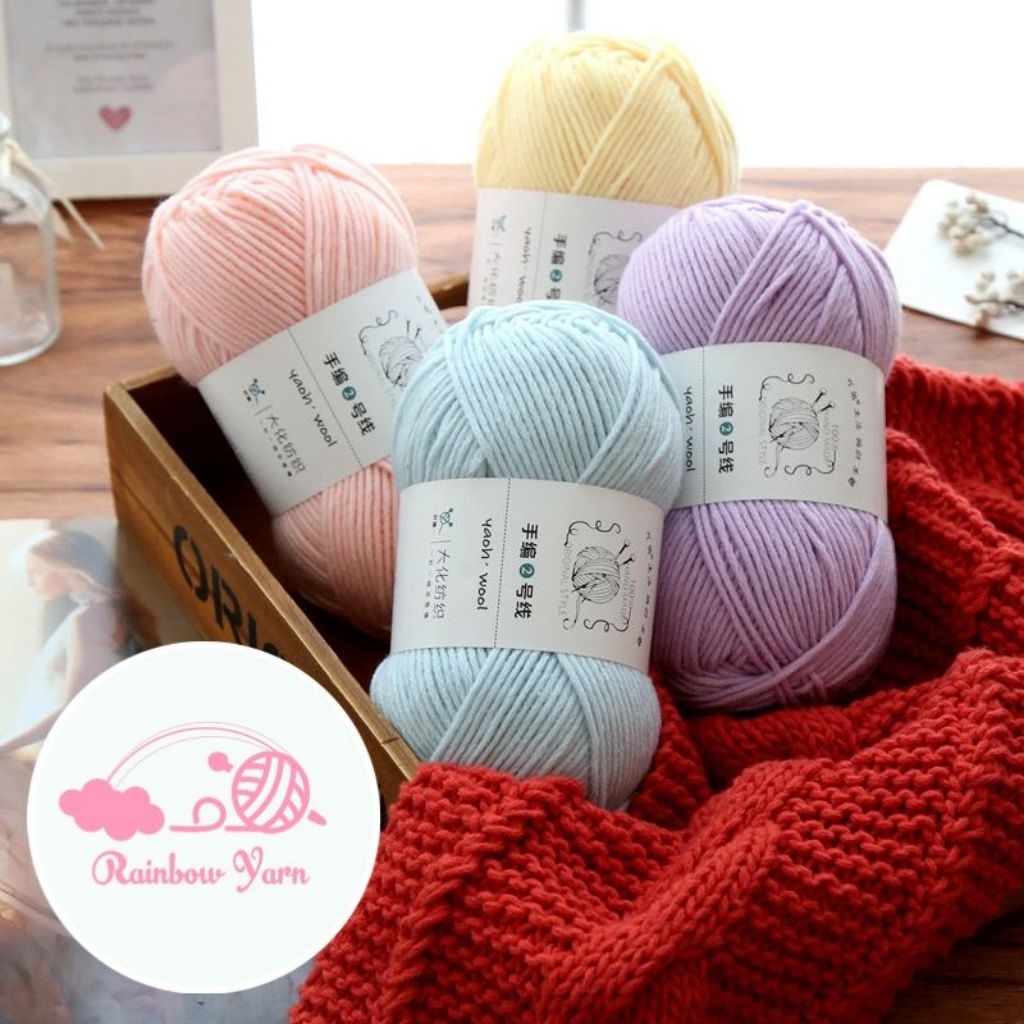 Jual BENANG RAJUT SOFT ACRYLIC PASTEL AKRILIK 6PLY YAOH WOOL YO WOOL ...