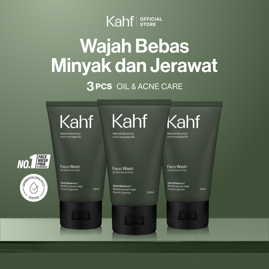 Jual Triple Pack Kahf Face Wash Oil and Acne Care 100 ml - 3 pcs Sabun ...