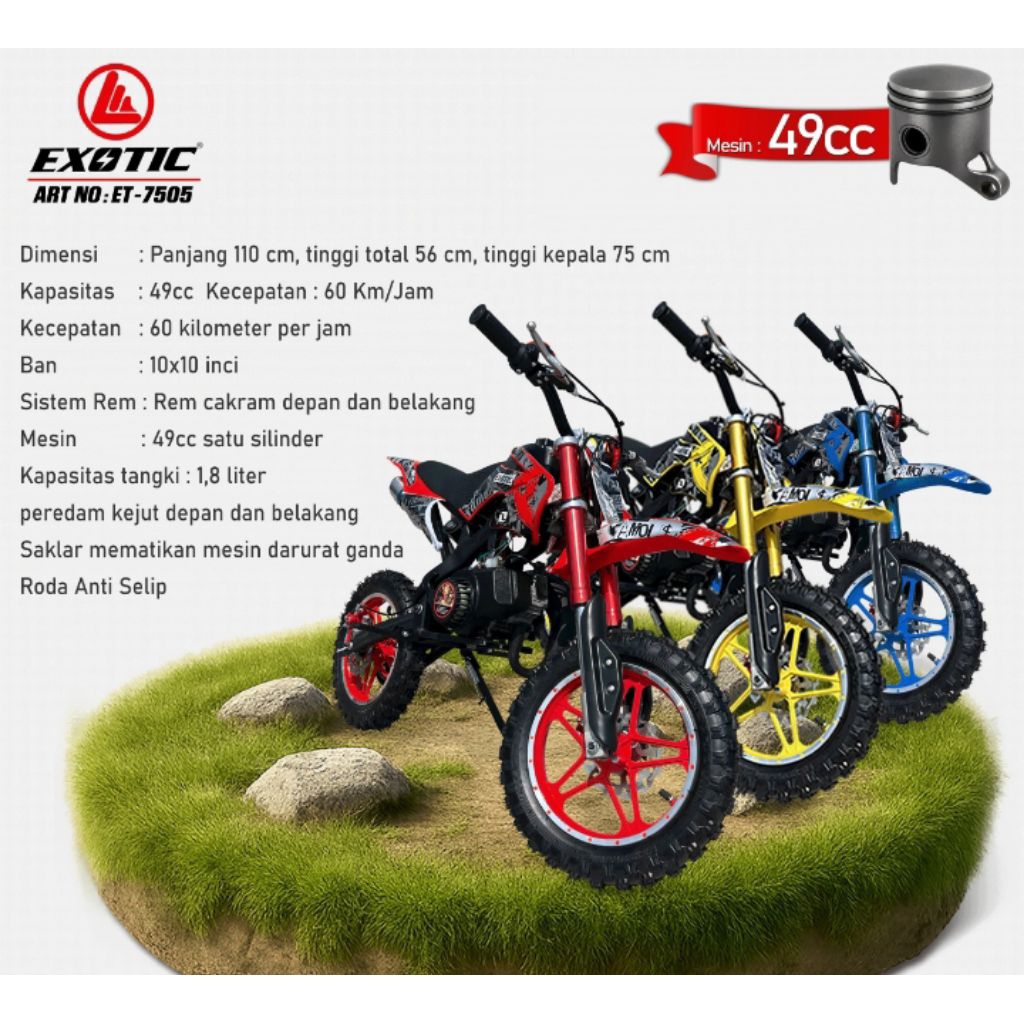 Jual Sepeda Motor Anak Bensin 50cc PMB PUTX 701 UTX 601 ready Motor ...