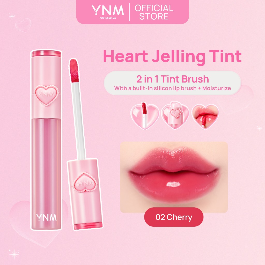 Jual YNM Heart Jelling Tint – 02 Cherry Jelling | 2 in 1 Tint + Brush ...