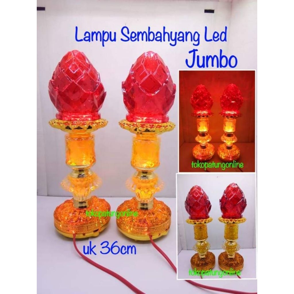 Jual Lampu Sembahyang Motif Yenpao Kuning Jumbo LED | Shopee Indonesia