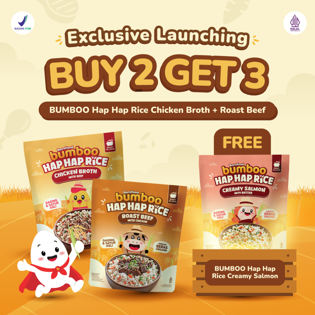 Jual Bumboo Hap Hap Rice Buy 2 Get 3 - 100% Beras Organik Tanpa ...