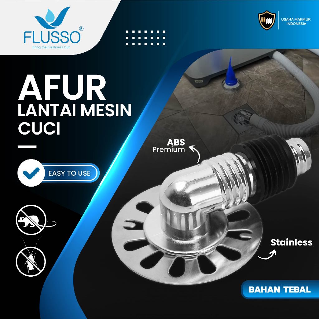 Jual FLUSSO Floor Drain Mesin Cuci Full Set Sambungan Pembuangan Mesin ...