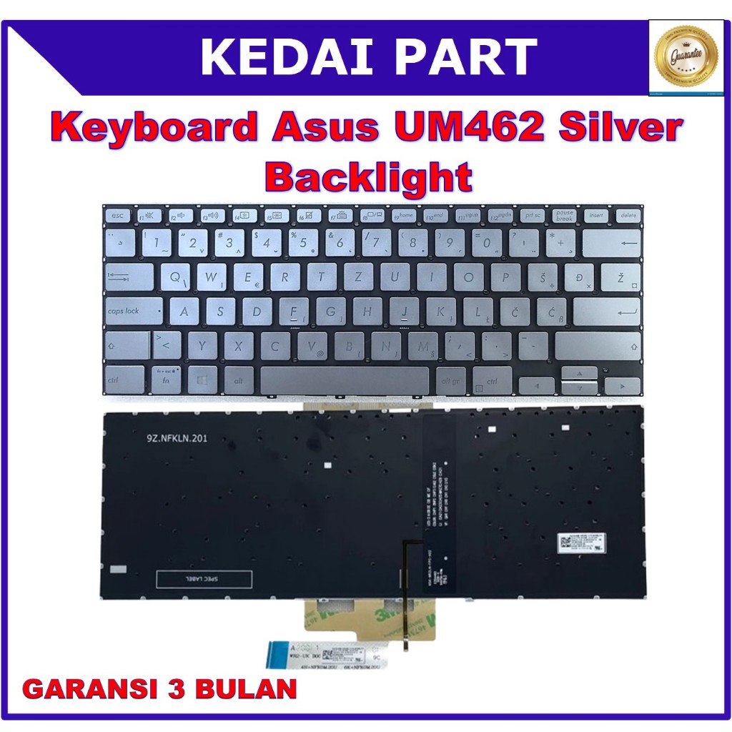Jual Keyboard Asus Zenbook Flip 14 UM462 UM462D UM462DA Silver ...