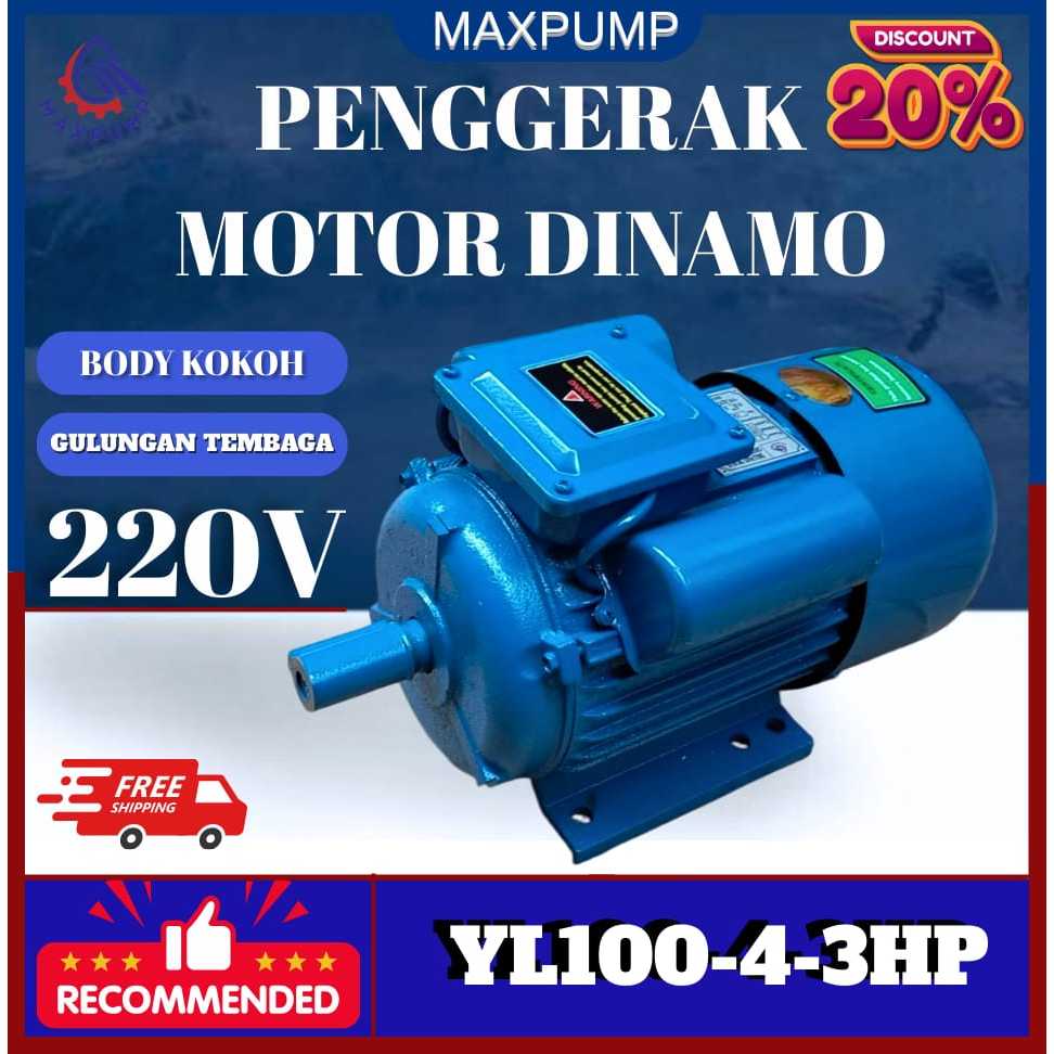 Jual MAXPUMP YL100-4-3HP Motor Listrik Mesin Dinamo Motor Dynamo ...