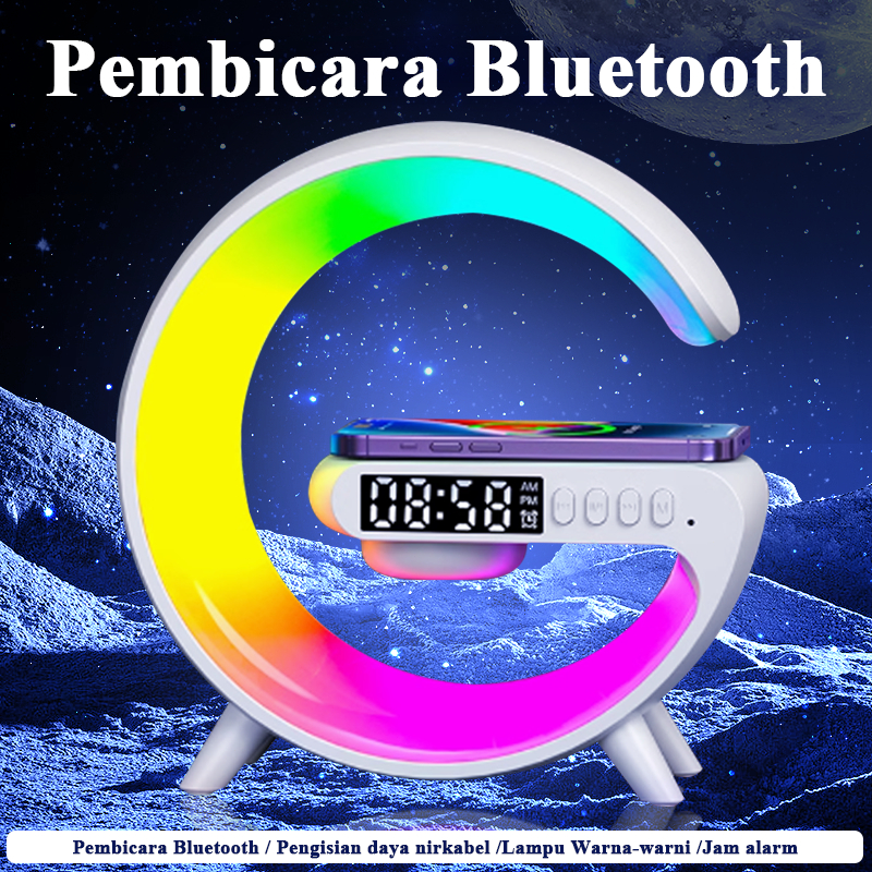 Jual [COD] Bluetooth Speaker G63 With Wireless Charging Smart RGB ...