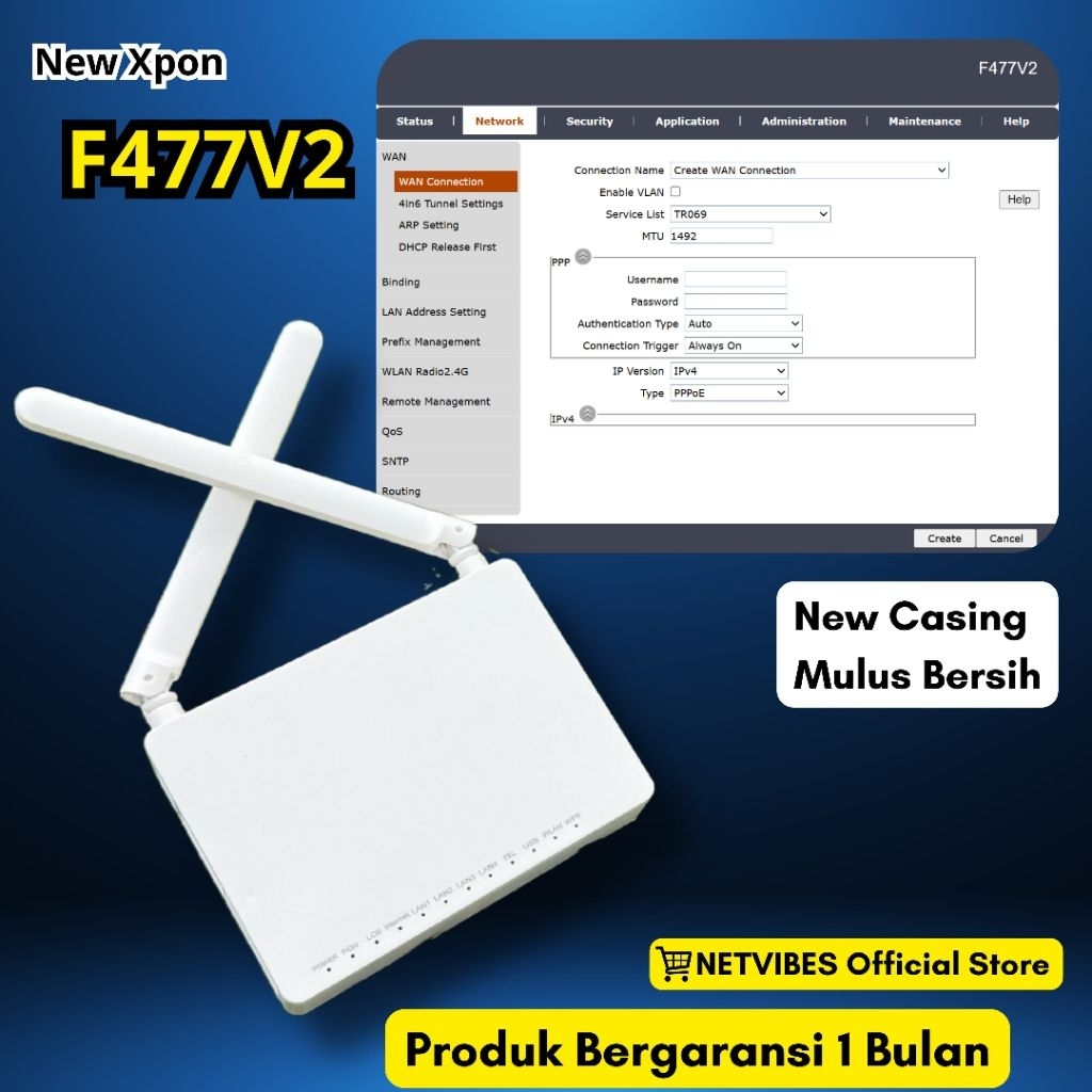 Jual F477 XPON ONT SUPPORT OMCI + ADAPTOR | Shopee Indonesia