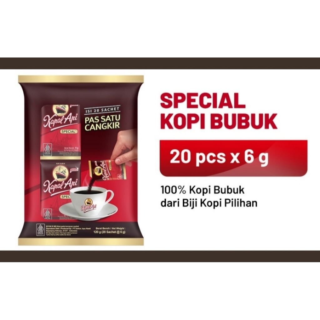 Jual Kopi Kapal Api Spesial Mini 20 Sachet x 6 g | Shopee Indonesia