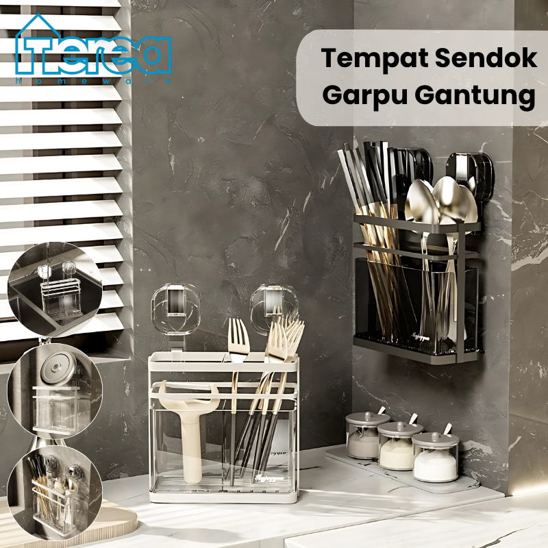 Jual TEREA Tempat Sendok Garpu Gantung Estetik Kualitas Tinggi ...