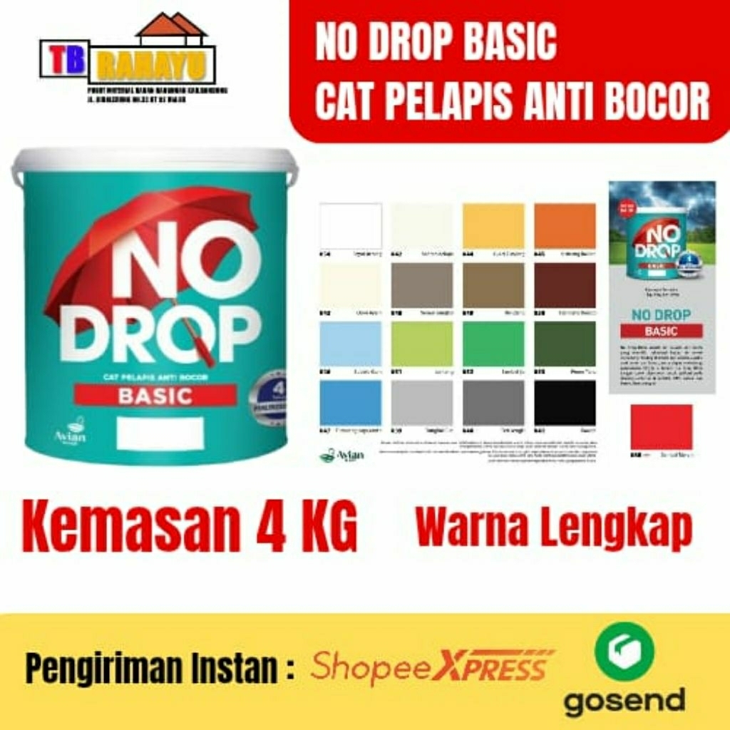 Jual No Drop Basic Cat Pelapis Anti Bocor - 4 KG | Shopee Indonesia