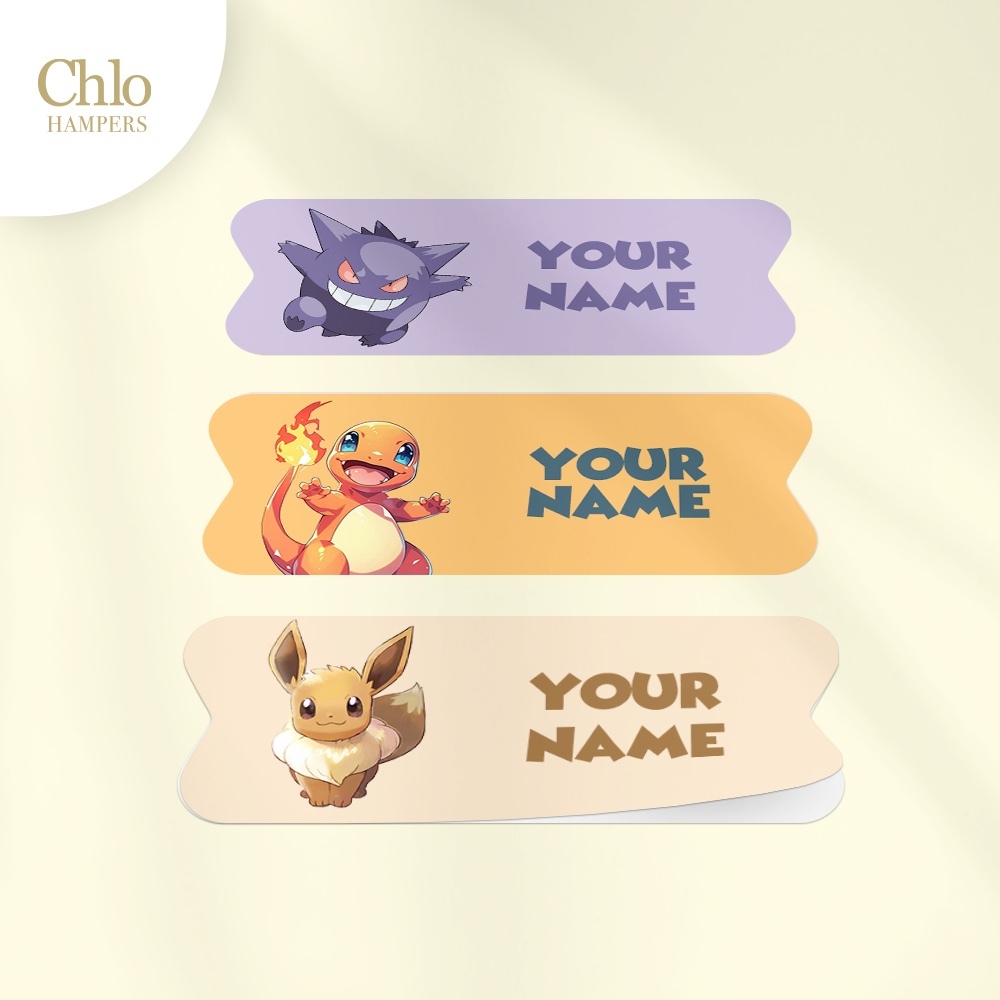 Jual Stiker Nama Custom Waterproof Pokemon ( Eeve Gengar Charmender ...