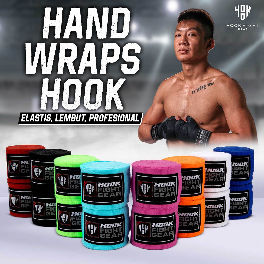 Jual Handwrap Muay Thai Hook Boxing Wrap Handwarp Tinju Tali Muaythai Strap Elastis Hand Wraps ...