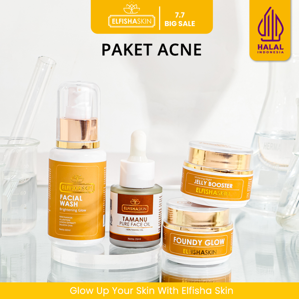Jual ELFISHA SKIN Paket Acne (Tamanu oil, Night Jelly Booster, Facial ...