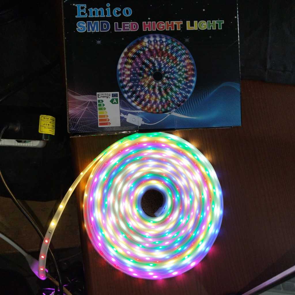 Jual Lampu LED STRIP SELANG RGB NEW PALLAS/ EMICO 7M 220V Outdoor RGB ...