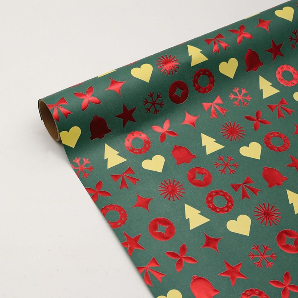 Jual [38x50 KERTAS KADO NATAL EMBOSS] Kertas Kado Natal, Merry ...
